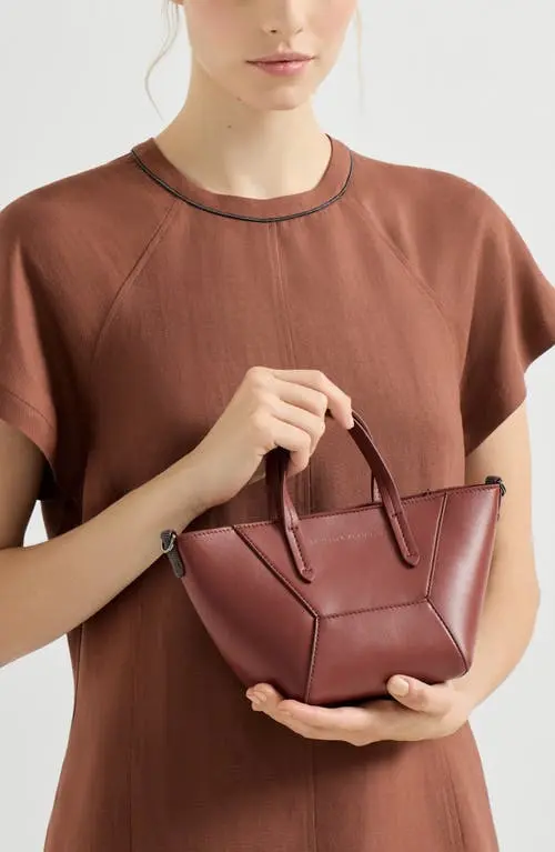 Brunello Cucinelli Calfskin Mini Bc Duo Bag
