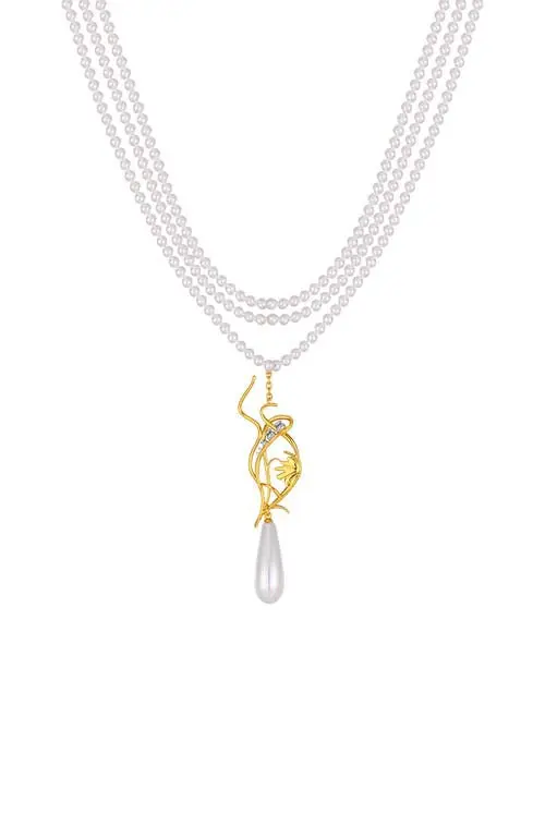RC RETRO CHIC Lily Of The Valley Necklace - White & Gold