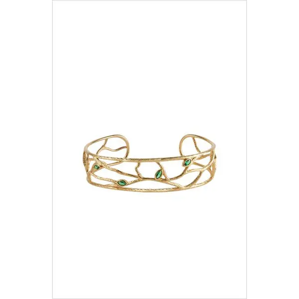 RC RETRO CHIC Tree Of Life Link Bracelet - Gold & Green