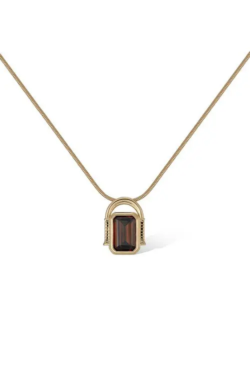 RC RETRO CHIC Olympieion Stone Pendant Necklace - Brown & Gold