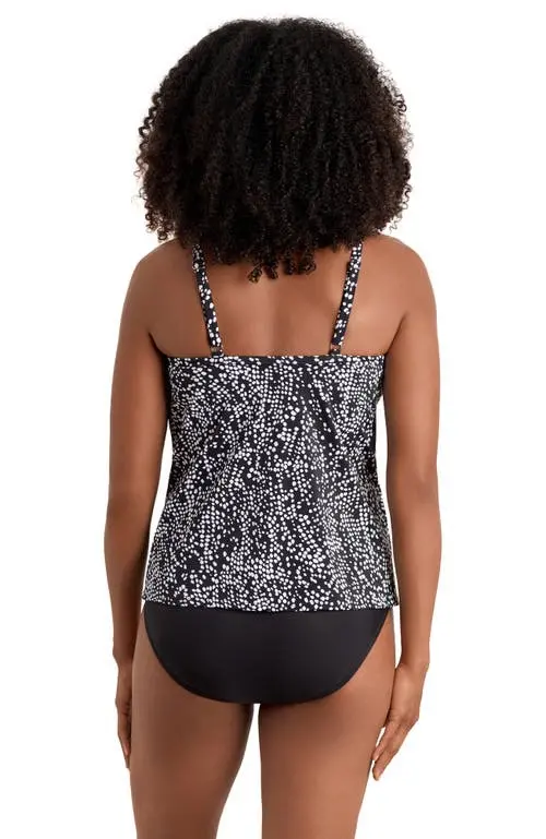 SHAPESOLVER High Neck Tankini Swimsuit Top - Pebble Beach