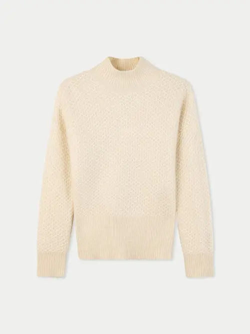 Gobi Cashmere High-neck Knitted Sweater - Off White
