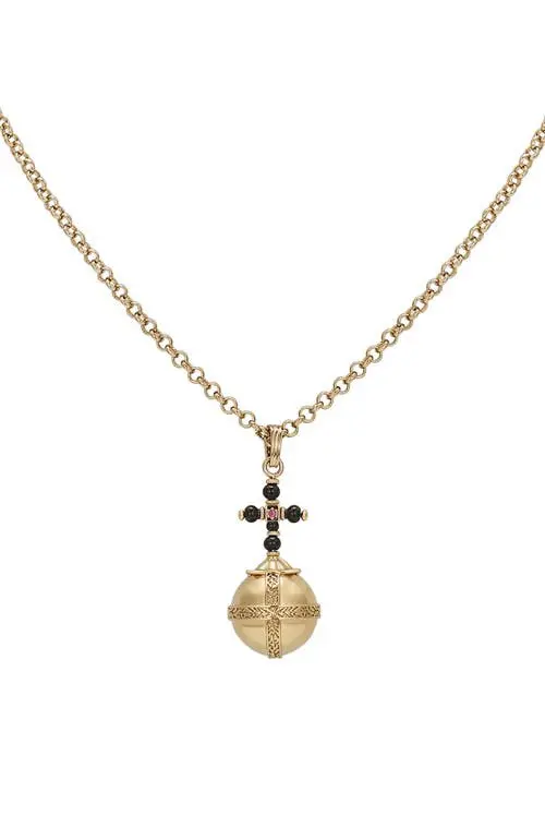 RC RETRO CHIC Globus Cruciger Necklace - Gold & Black