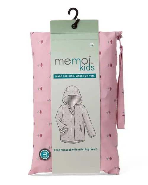 MEMOI Lined Raincoat With Attached Storage Pouch