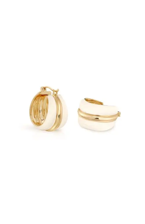 RC RETRO CHIC Ostuni Hoop Earrings - White & Gold
