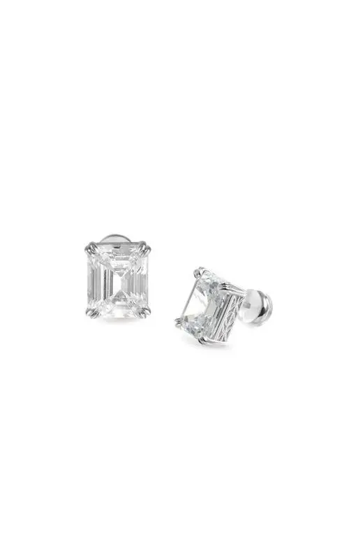 RC RETRO CHIC Coconut Glow Stud Earrings - Sliver & Crystal Clear