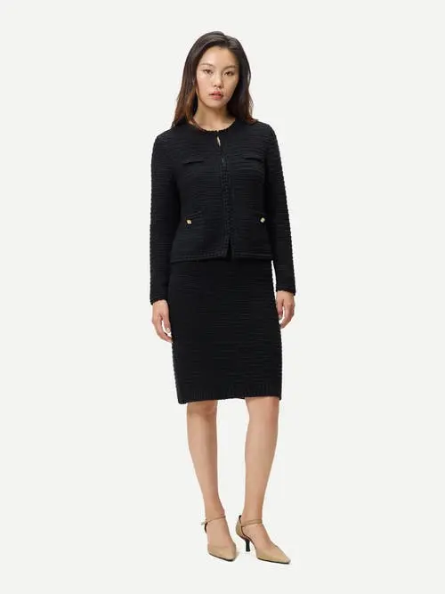 Gobi Cashmere Textured Knit Cashmere Jacket-style Cardigan - Black
