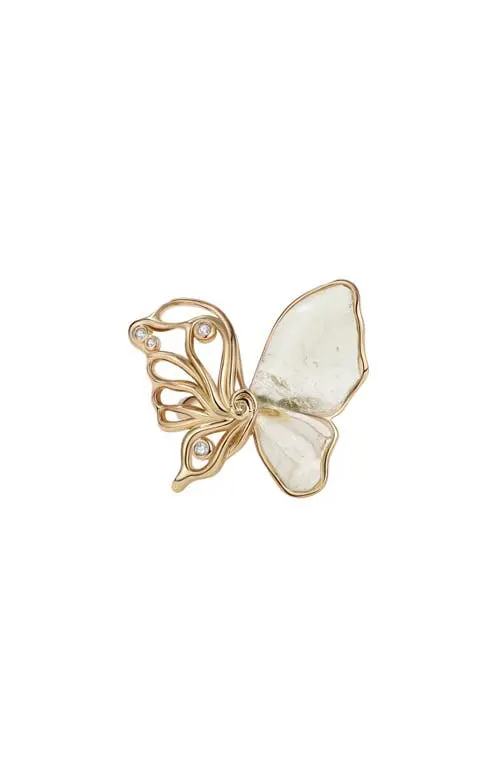 RC RETRO CHIC Butterfly Serenade Ring - Gold & White