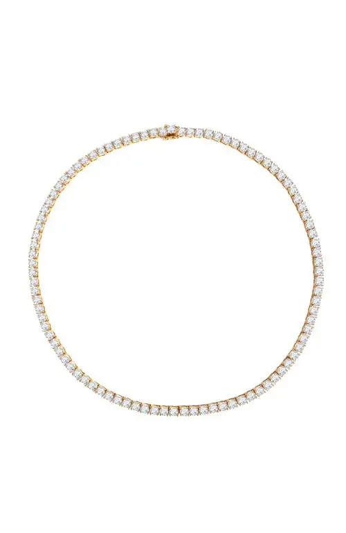 RC RETRO CHIC Roman Dusk Tennis Necklace - Crystal Clear & Gold