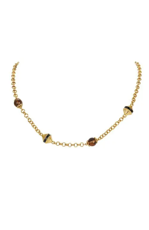RC RETRO CHIC Roman Night Necklace - Brown & Gold