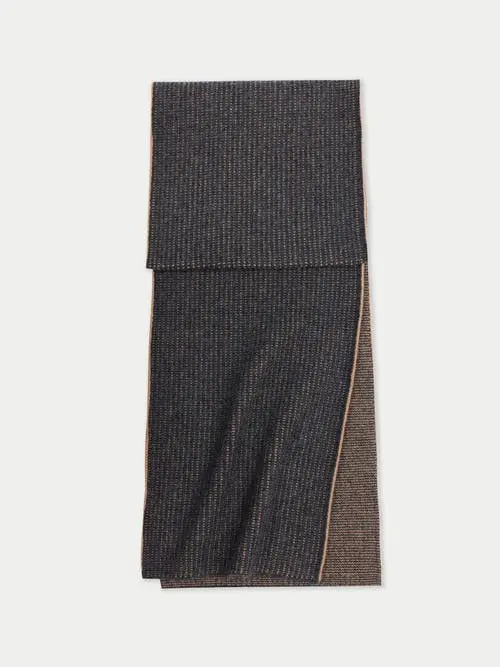 Gobi Cashmere Waffle Knit Cashmere Scarf - Charcoal