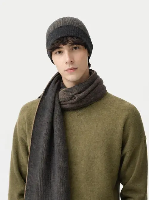 Gobi Cashmere Waffle Knit Cashmere Scarf - Charcoal
