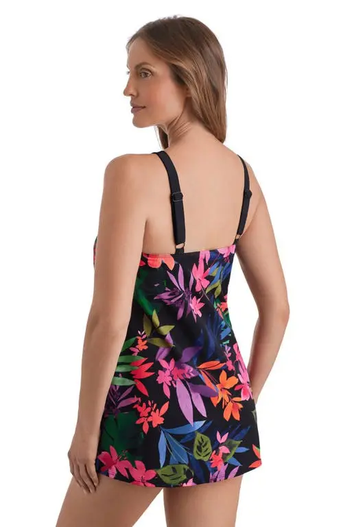 SHAPESOLVER Halter Neck Swim Dress