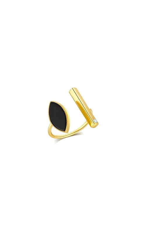 RETRO CHIC Architectural Ring - Black & Gold
