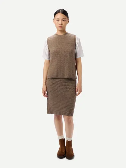 Gobi Cashmere Cashmere Sheath Skirt - Taupe