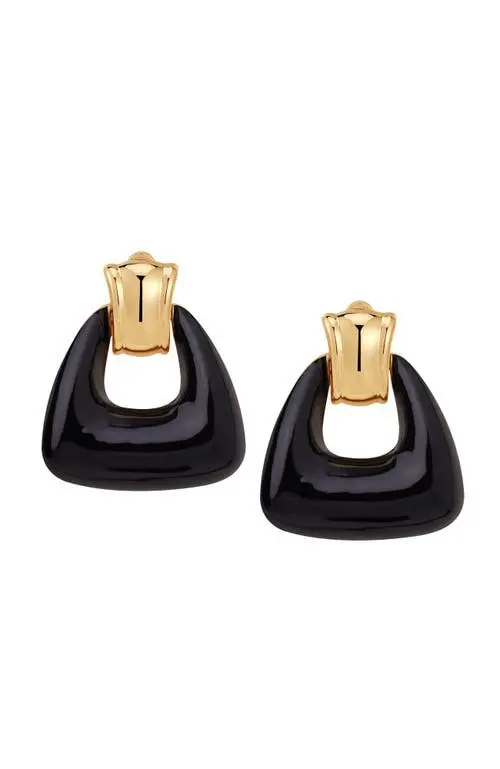 RC RETRO CHIC Ostuni Enamel Earrings - Black & Gold