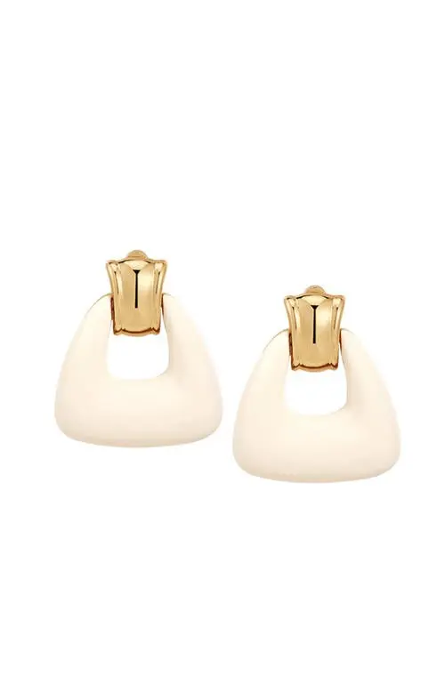 RC RETRO CHIC Ostuni Enamel Earrings - White & Gold
