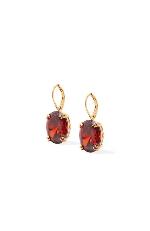 RC RETRO CHIC Cherry Glow Drop Earrings - Red & Gold
