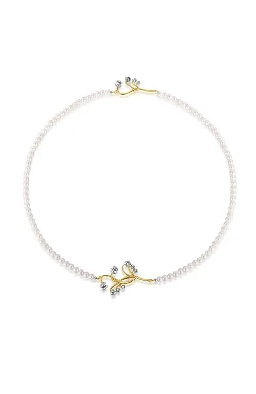 RC RETRO CHIC Lily Of The Valley Pearl Necklace - White & Gold