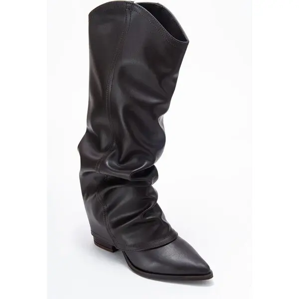 PROLOGUE SHOES Elaris Knee High Boots - Brown Faux Leather