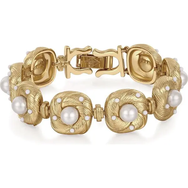 RC RETRO CHIC Canary Link Bracelet - Gold & White