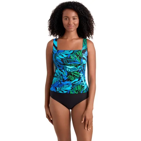 SHAPESOLVER Squareneck Tankini Swimsuit Top