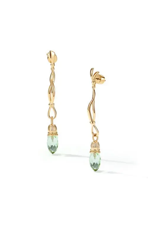RC RETRO CHIC Nut Fairy Agate Dangle Earrings - Green & Gold