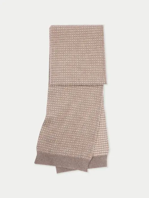 Gobi Cashmere Cashmere Waffle Knit Scarf - Taupe