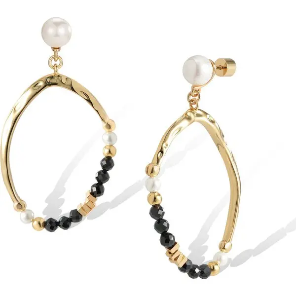 RC RETRO CHIC Poseidon Earrings - Black & White & Gold