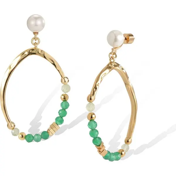 RC RETRO CHIC Poseidon Earrings - Green & White & Gold
