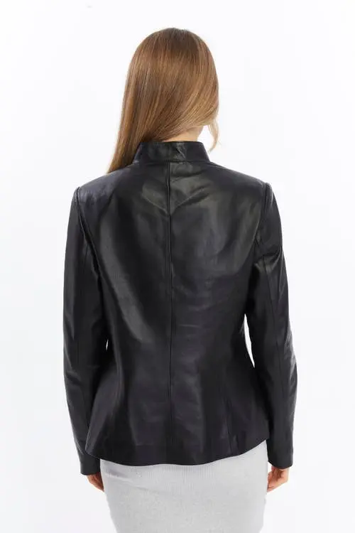 FURNIQ UK Elspeth Leather Jacket - Black
