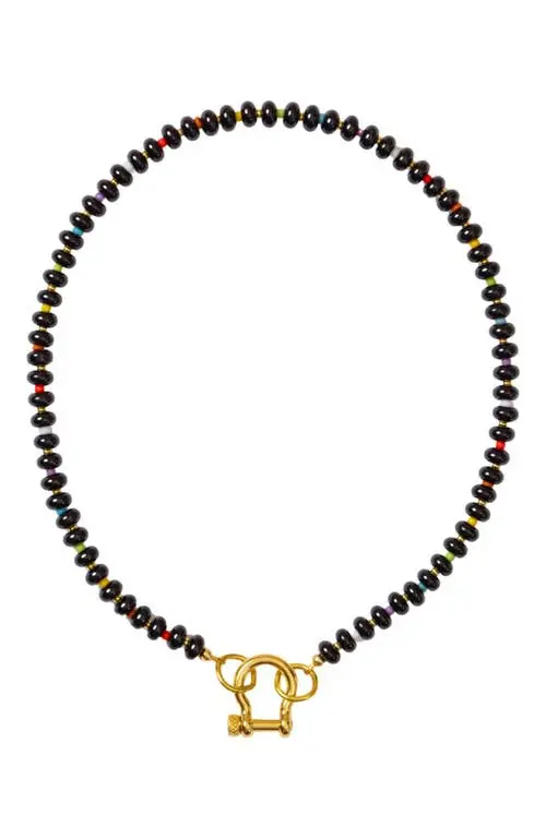 SHOP SPICY DAN Milo Onyx Necklace - Black/rainbow
