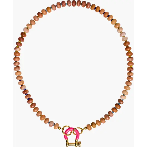 SHOP SPICY DAN Sadie Quartz Gold Plated Necklace - Light Brown