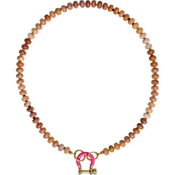 SHOP SPICY DAN Sadie Quartz Gold Plated Necklace - Light Brown
