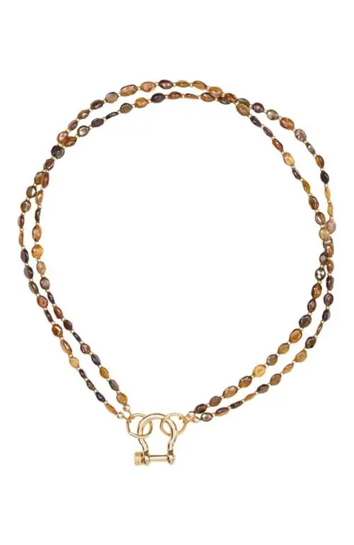 SHOP SPICY DAN Sir Double Stranded Petro-tourmaline Necklace - Brown