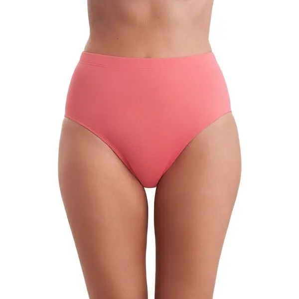 SHAPESOLVER Brief Swimsuit Bottom - Coral