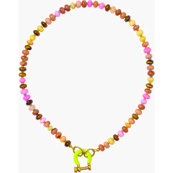 SHOP SPICY DAN Beaded Necklace With Gold Plated Hardware - Mixed Gemstone