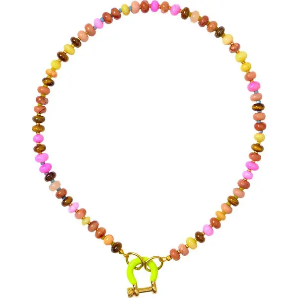 SHOP SPICY DAN Beaded Necklace With Gold Plated Hardware - Mixed Gemstone