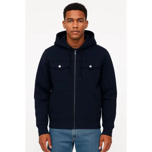 BENBEN Two Heavyweight Zip Hoodies - Charcoal/navy