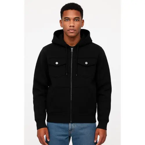 BENBEN Two Heavyweight Zip Hoodies - Charcoal/navy