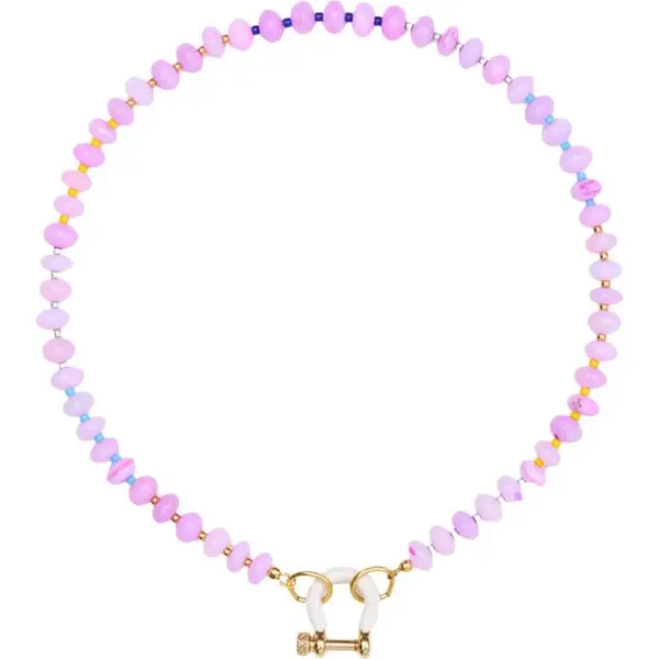 SHOP SPICY DAN Louie Opal Gold Plated Necklace - Pink