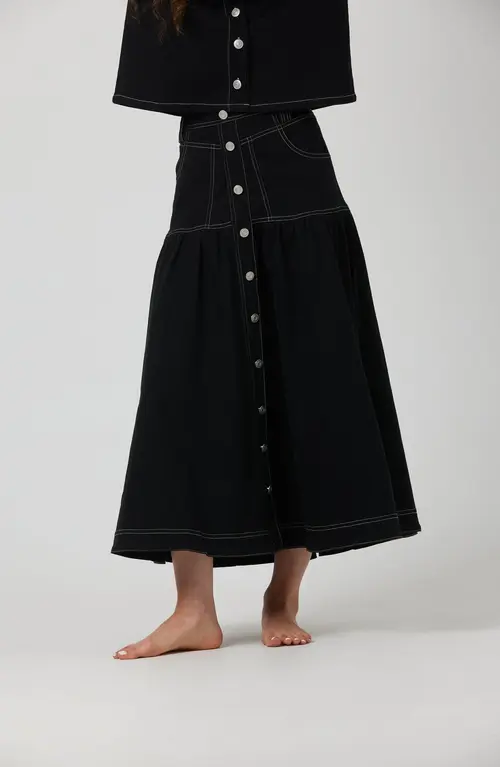 BY TESS COLLECTION Noelle A-line Midi Skirt