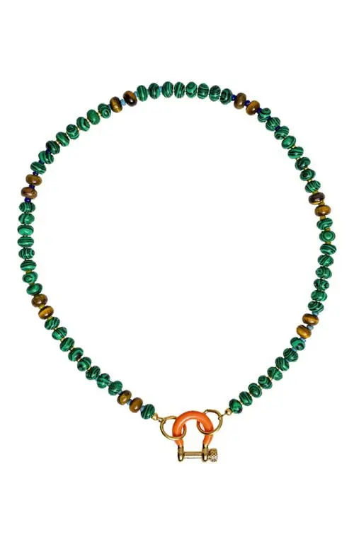 SHOP SPICY DAN Malachite And Tiger Eye Beaded Necklace - Green