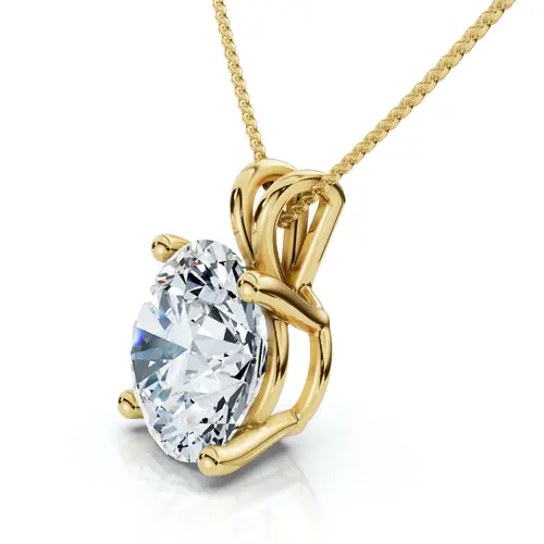 BLISS DIAMOND 1 Carat Lab Grown Solitaire Diamond Pendant Necklace - 14k Yellow Gold