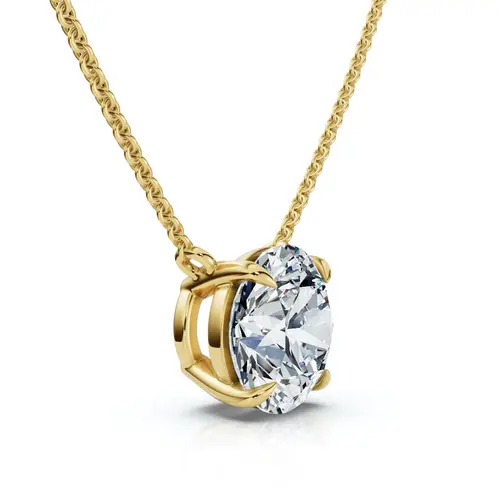 BLISS DIAMOND 1ct Solitaire Lab Grown Diamond 14k Gold Pendant Necklace - Yellow Gold