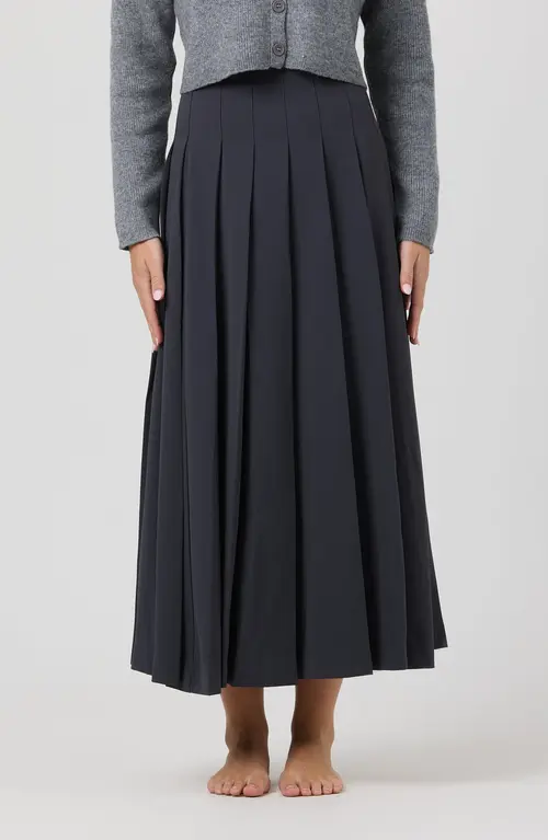 BY TESS Gia Pleated A-line Midi Skirt - Grey