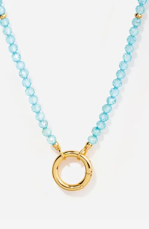 LITTLE SKY STONE Energy Gemstone Beaded Necklace - Blue Topaz