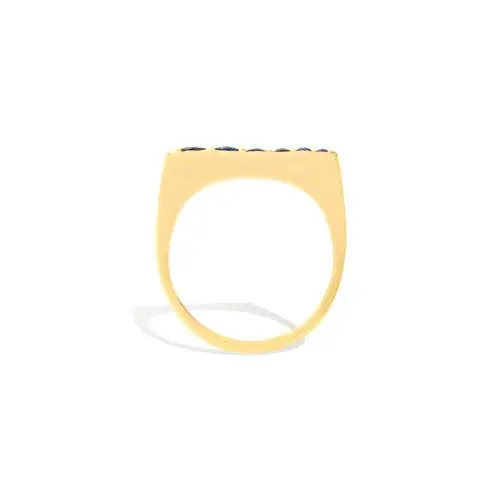 CAMPBELL + CHARLOTTE Edge Tapered Stacking Ring - Blue Sapphire-gold