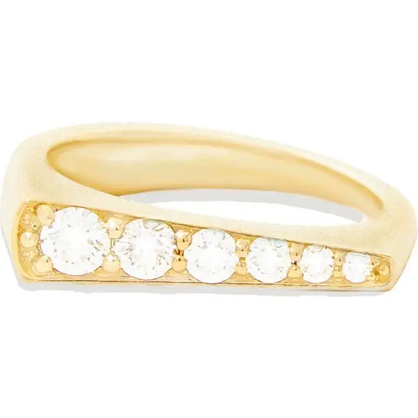 CAMPBELL + CHARLOTTE Edge Tapered Stacking Ring - Diamond-gold