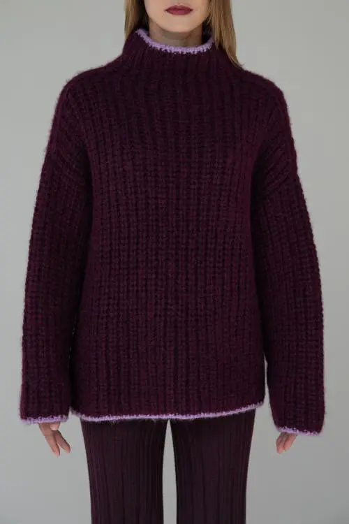 SSKEIN Sylvie Handknit Pullover - Aubergine